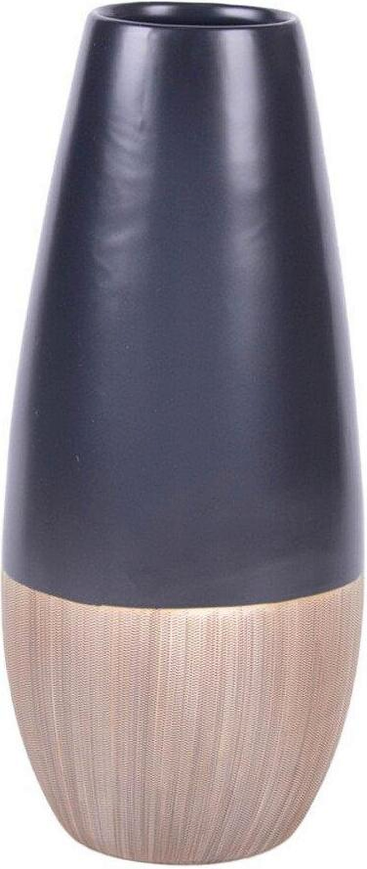 Ceramic 17 Inch 2-Tone Vase In Creme And Black by Sagebrook | 1StopBedrooms