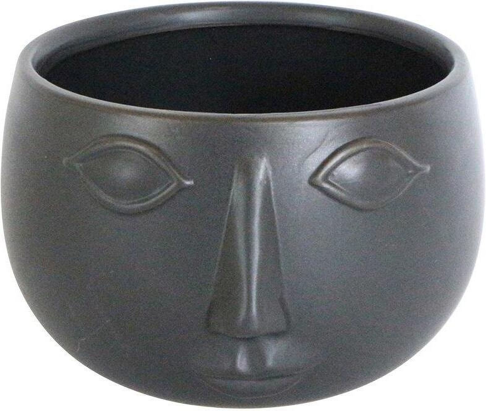 Ceramic 7 Inch Face Planter In Matte Black by Sagebrook Home ...