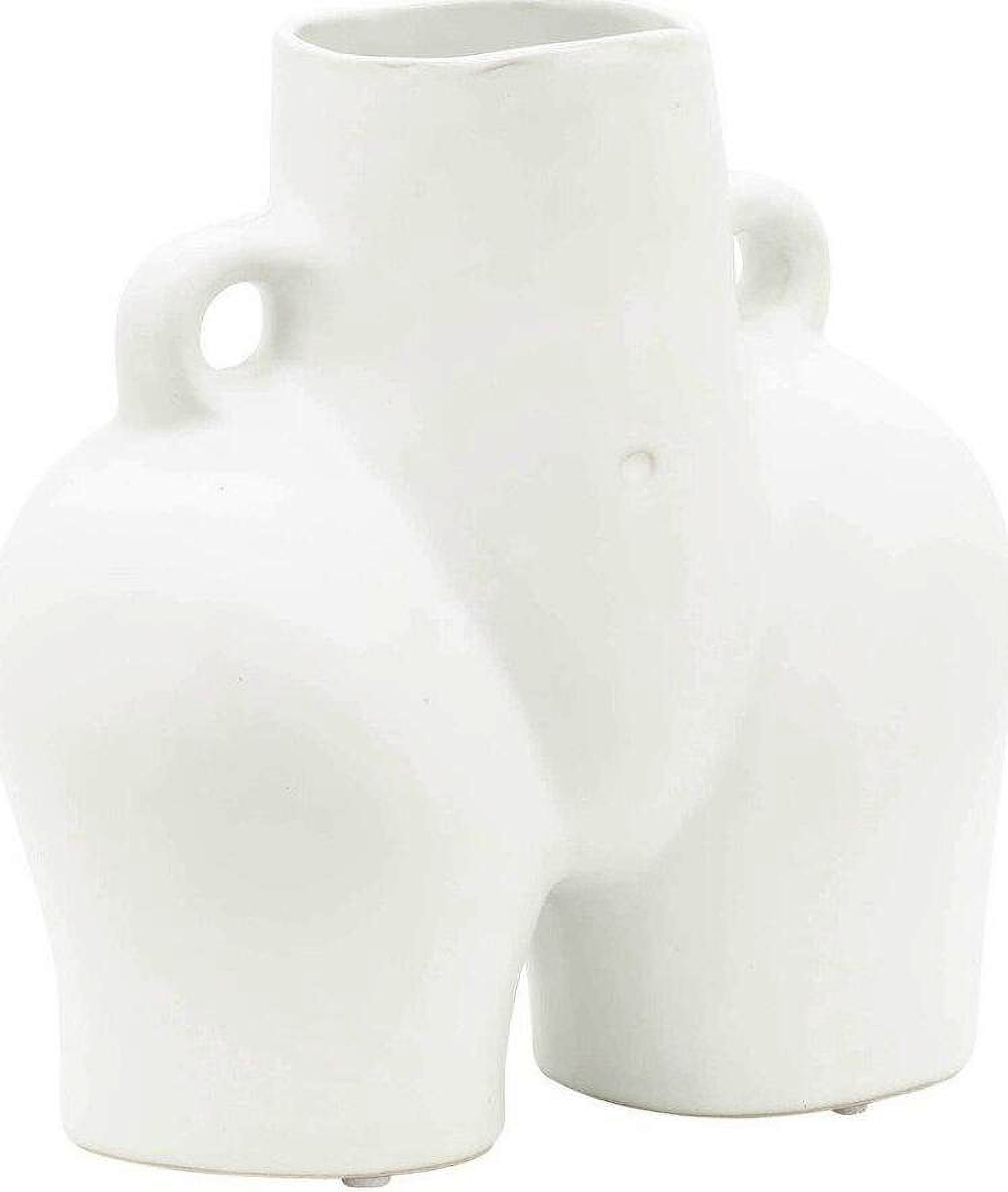 Ceramic 7 Inch Half Body Vase In White by Sagebrook | 1StopBedrooms