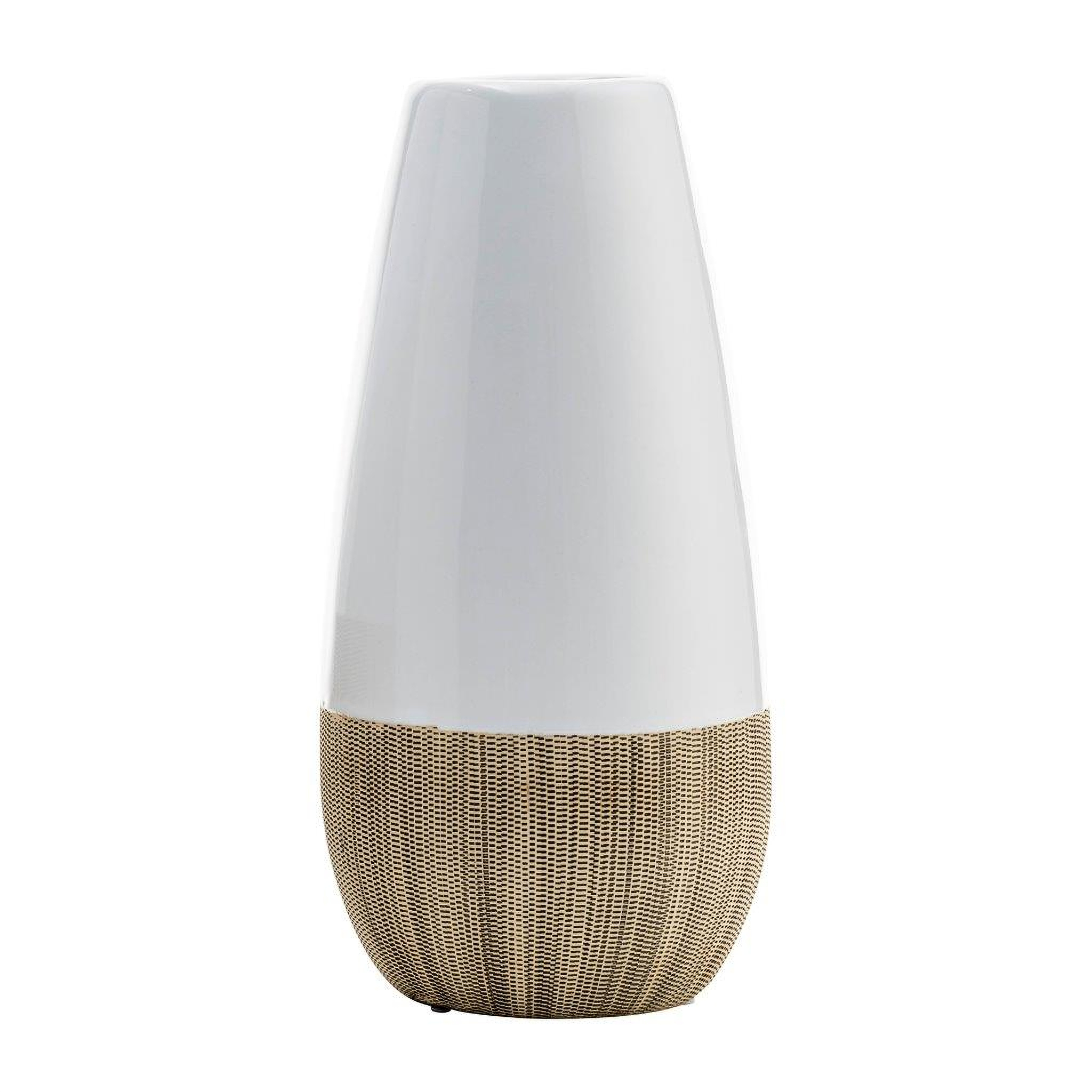 Ceramic 9 Inch 2-Tone Vase In Creme And White by Sagebrook | 1StopBedrooms