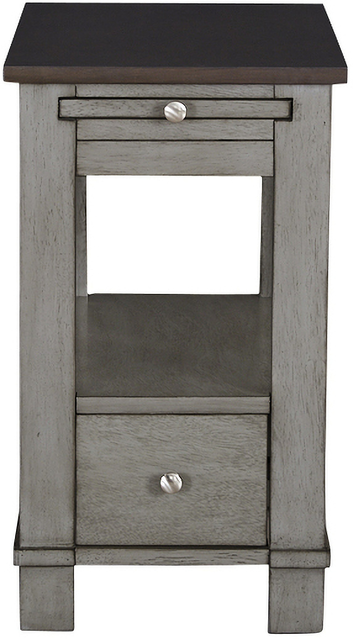 Chairsides III Chairside Table In Walnut and Grey by Progressive ...