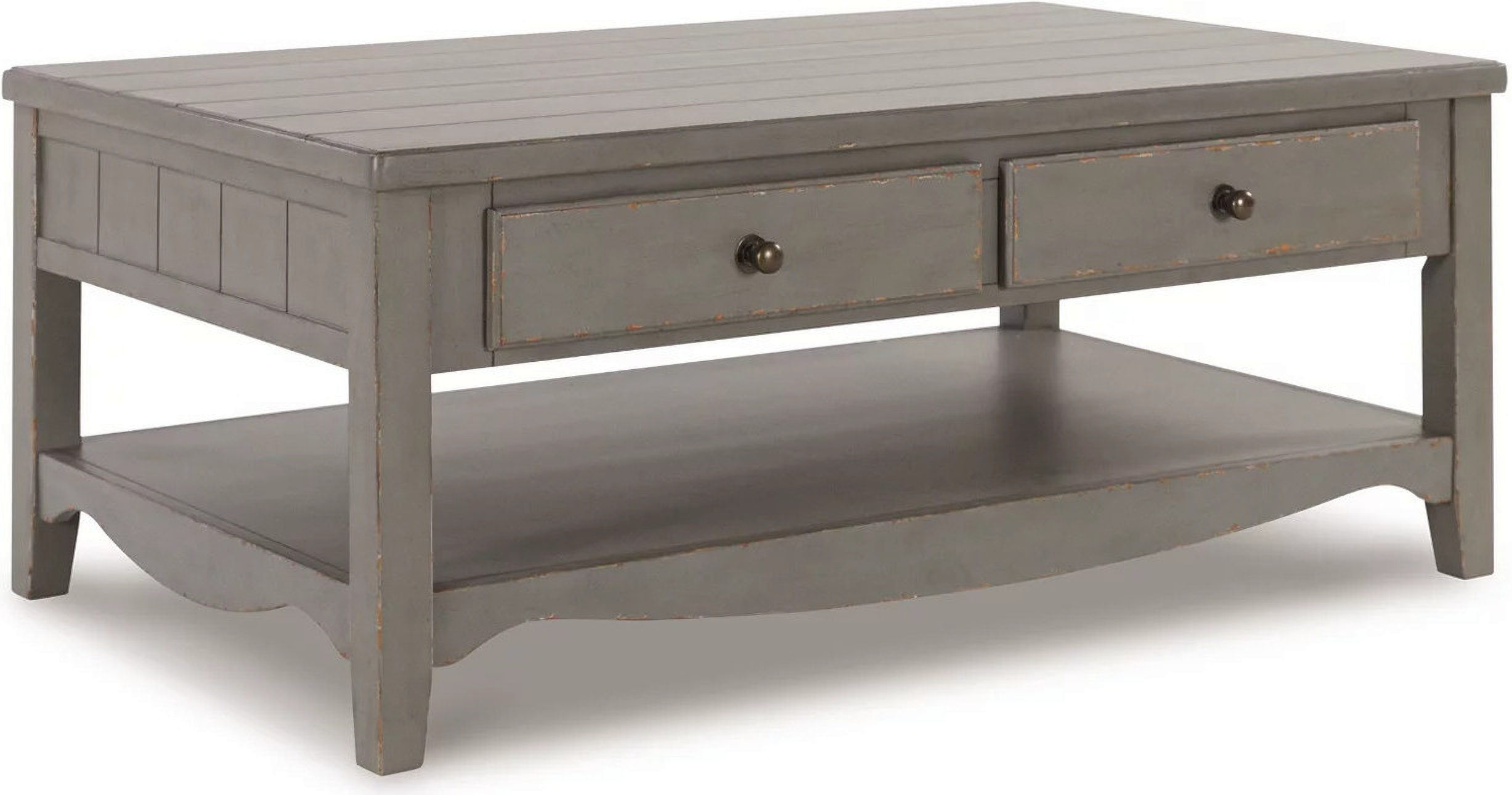 Charina Antique Gray Rectangular Cocktail Table by Ashley Furniture | 1StopBedrooms