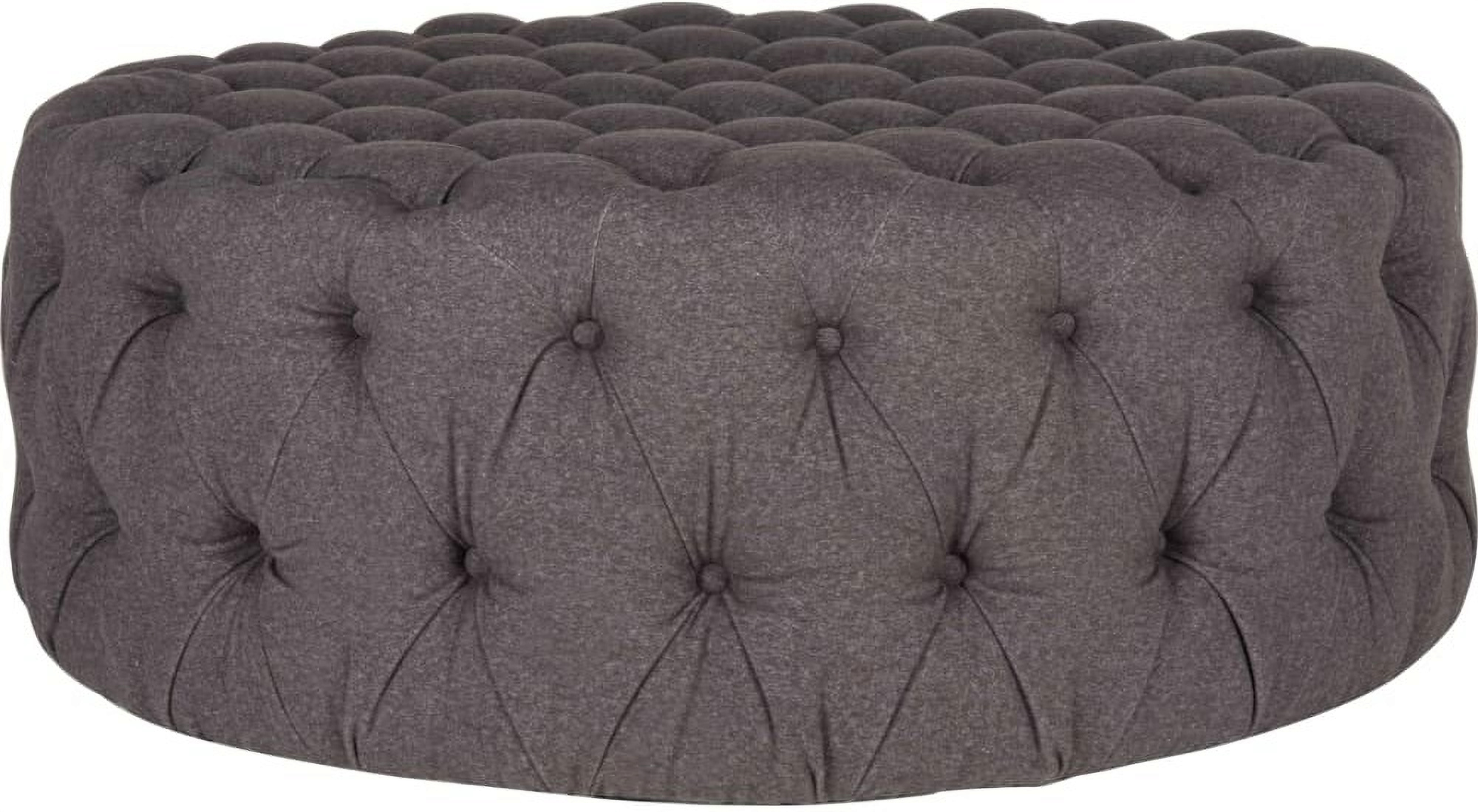 Charlene Gray Tufted Ottoman by Safavieh | 1StopBedrooms