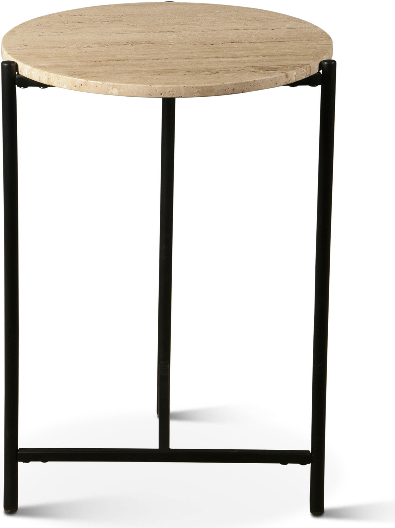 Charleston 18 Inch Side Table In Travertine Stone and Iron by Home ...