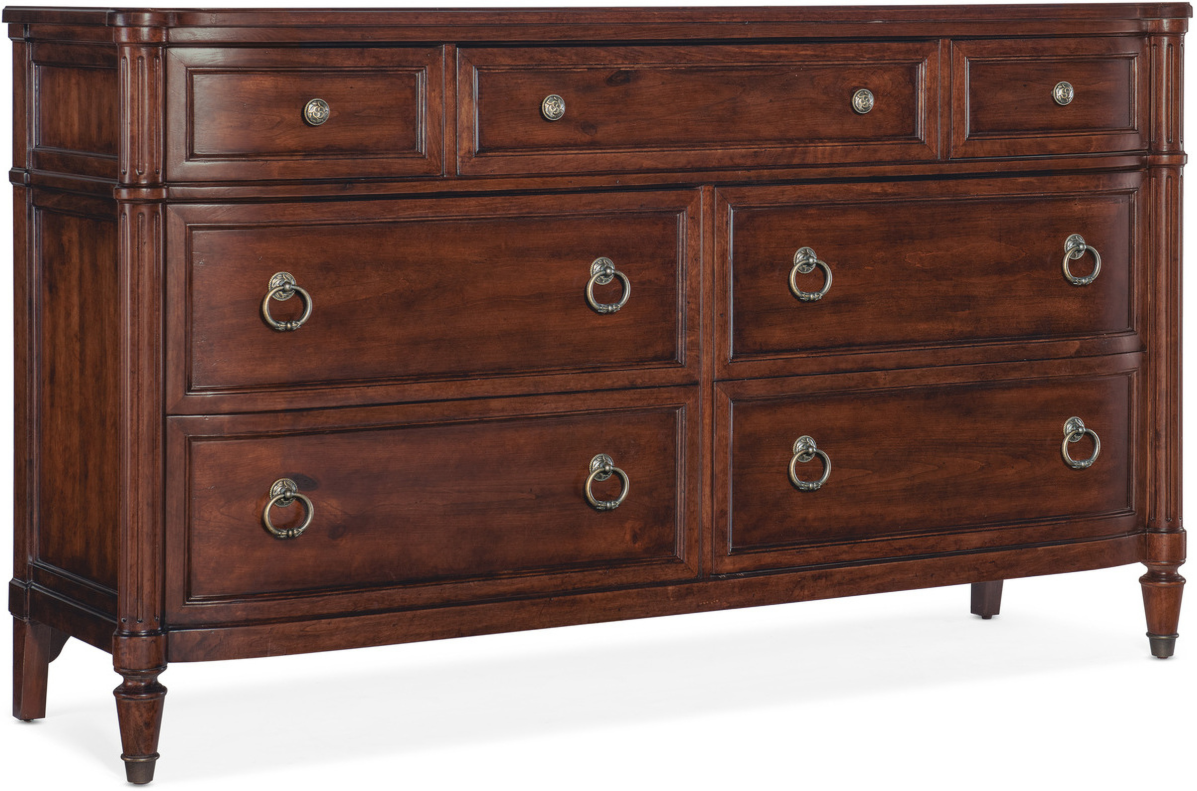 Charleston Seven Drawer Dresser In Dark Wood by Hooker | 1StopBedrooms