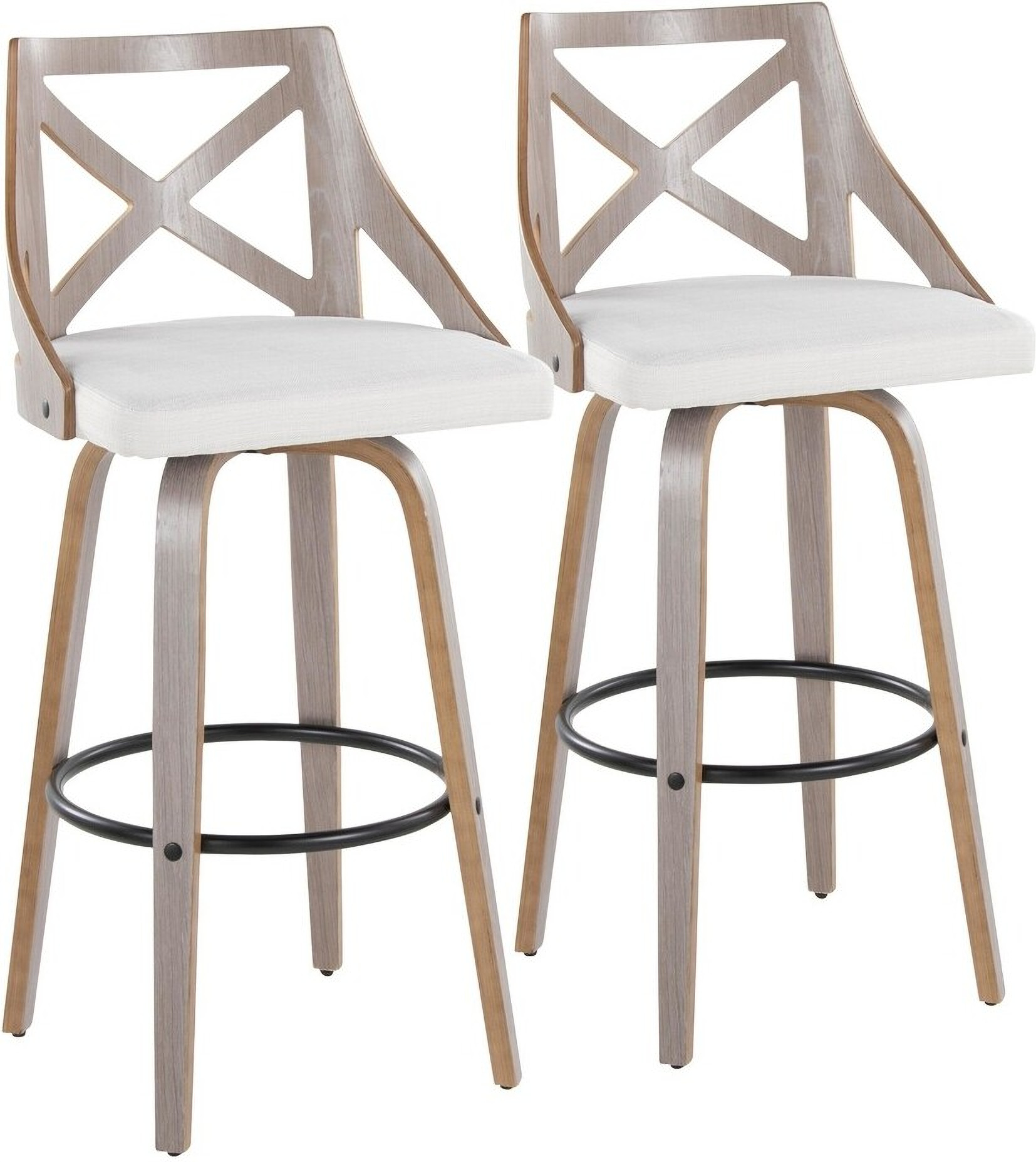 Charlotte 26 Inch Fixed Height Counter Stool Set of 2 In Light Grey by ...