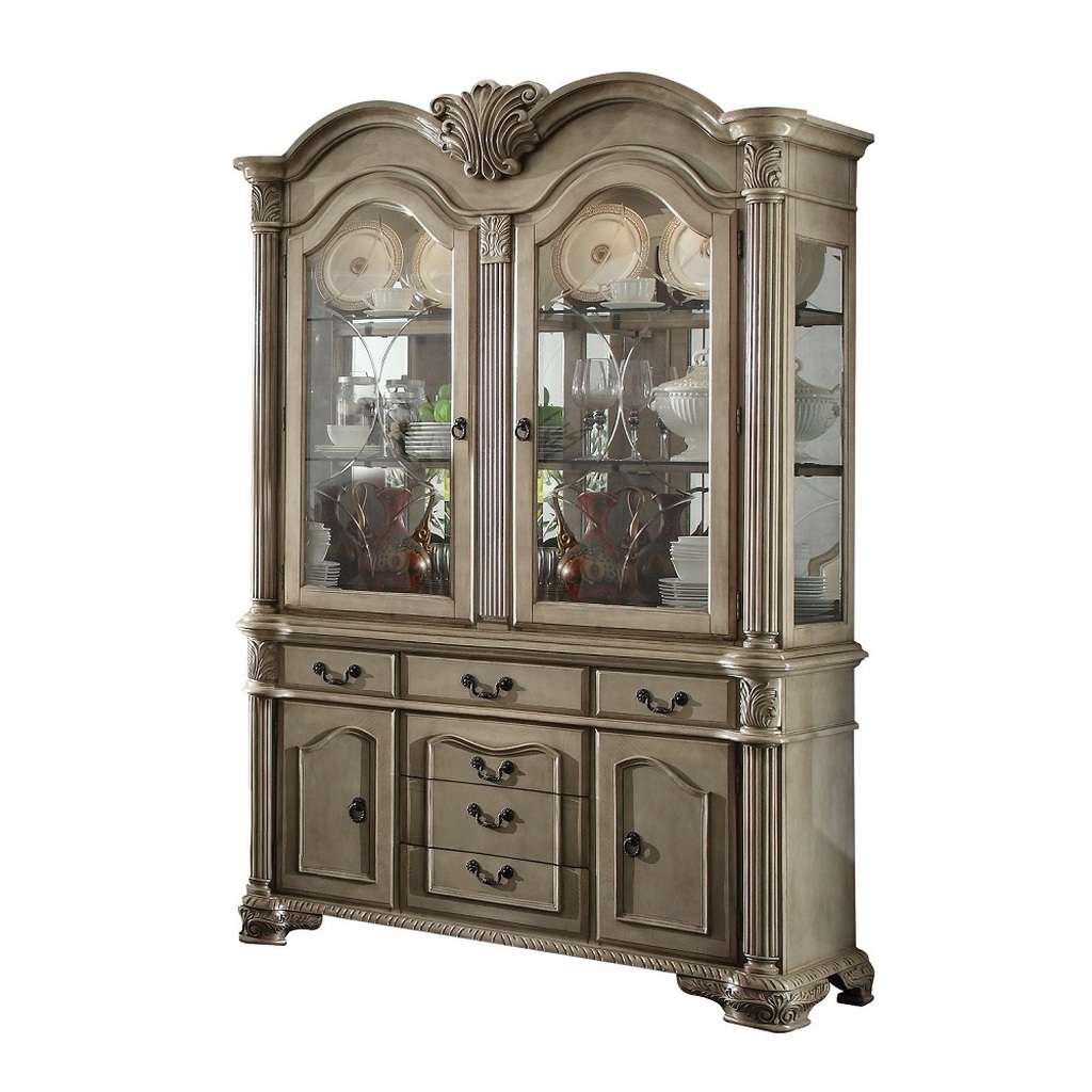 Chateau De Ville Buffet and Hutch In Antique White by ACME | 1StopBedrooms