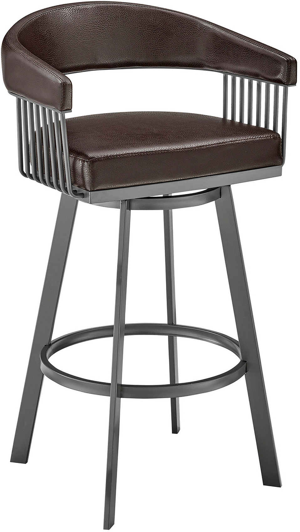 Chelsea 30 Inch Bar Height Swivel Barstool In Java Brown Finish and ...