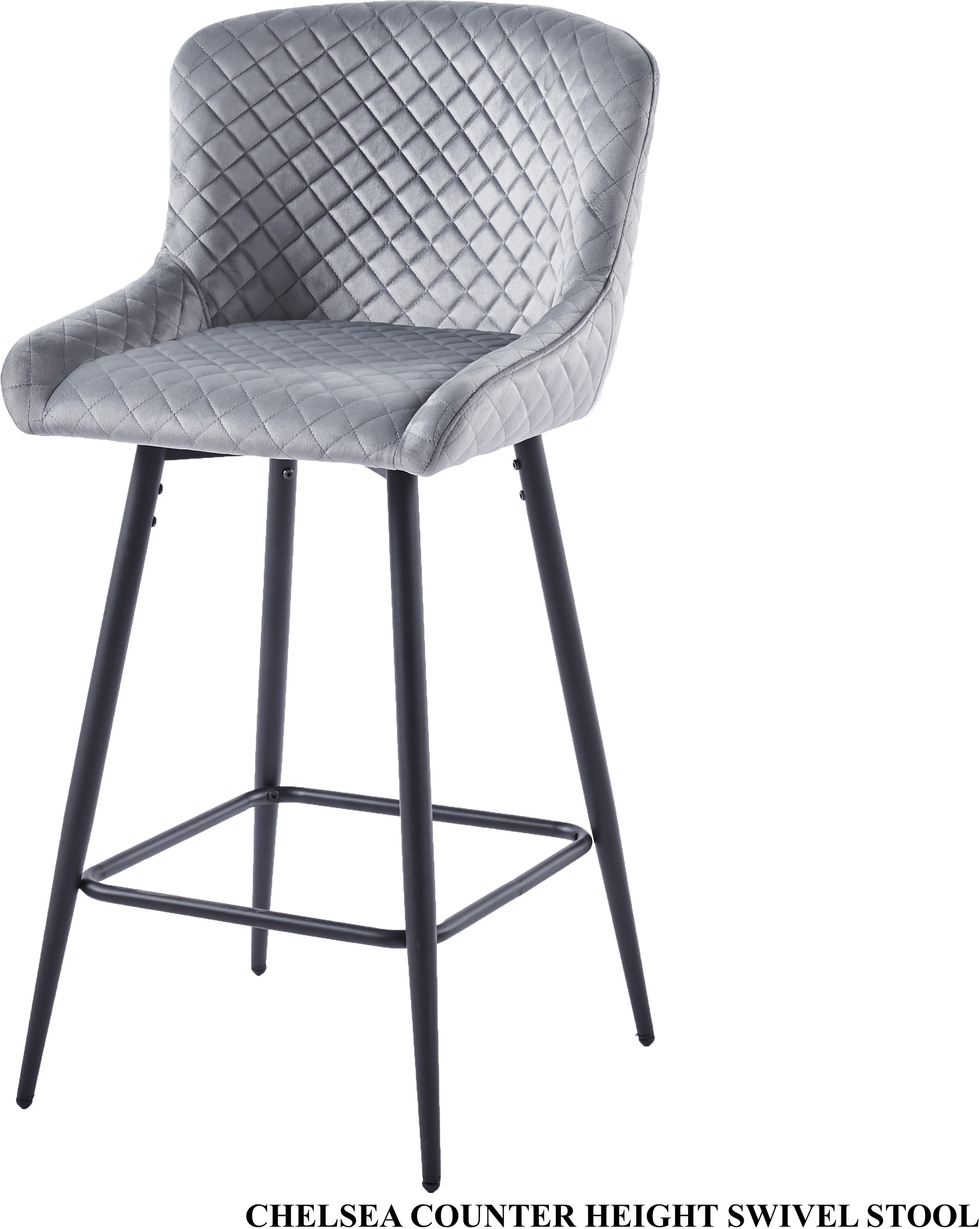 Chelsea Counter Stool In Light Grey - Set of 2 by Iconic Furniture ...