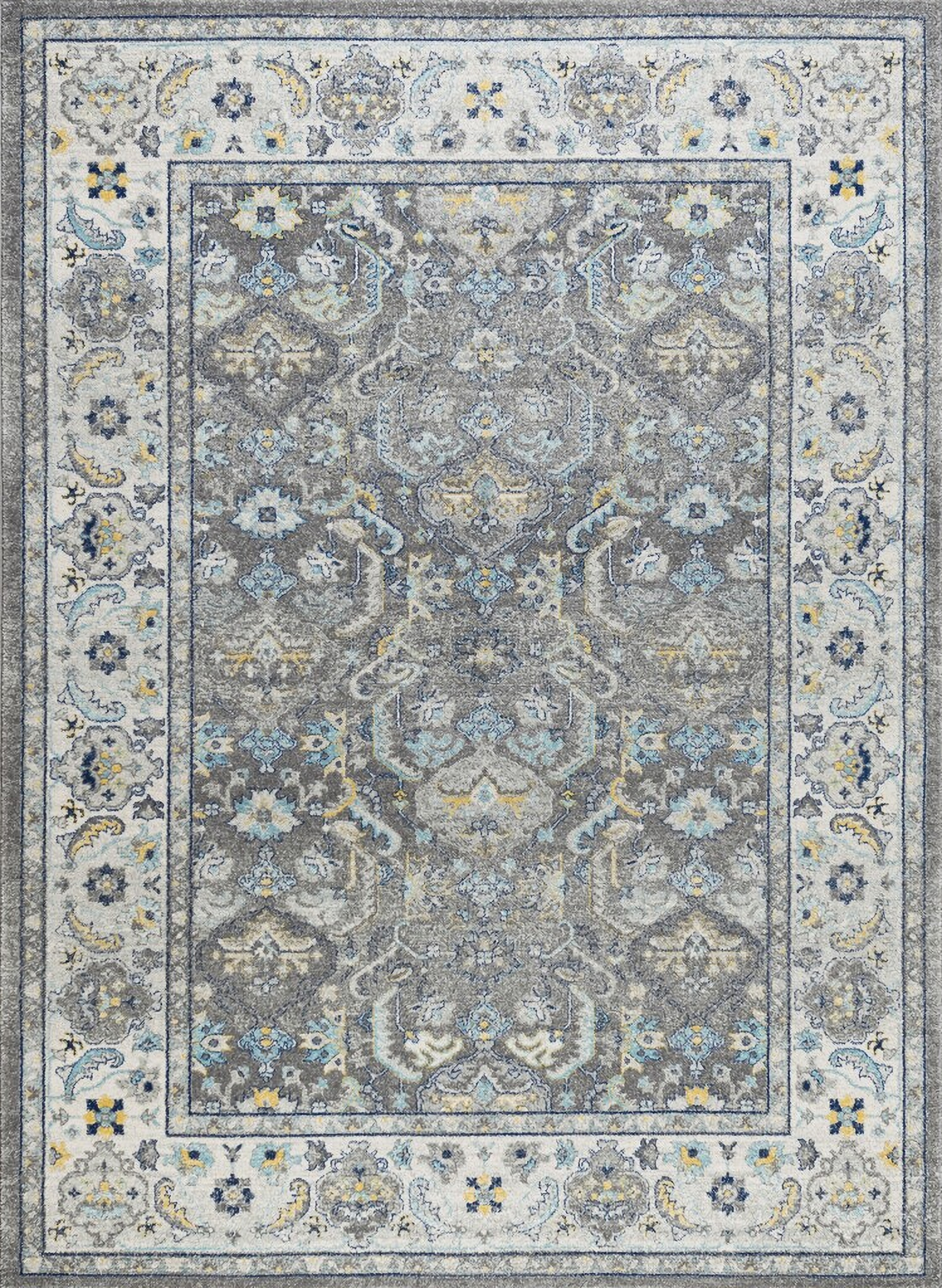 Chelsea Design Power Loom Area Rug- 5' x 7' 6" In Grey and Ivory by ...