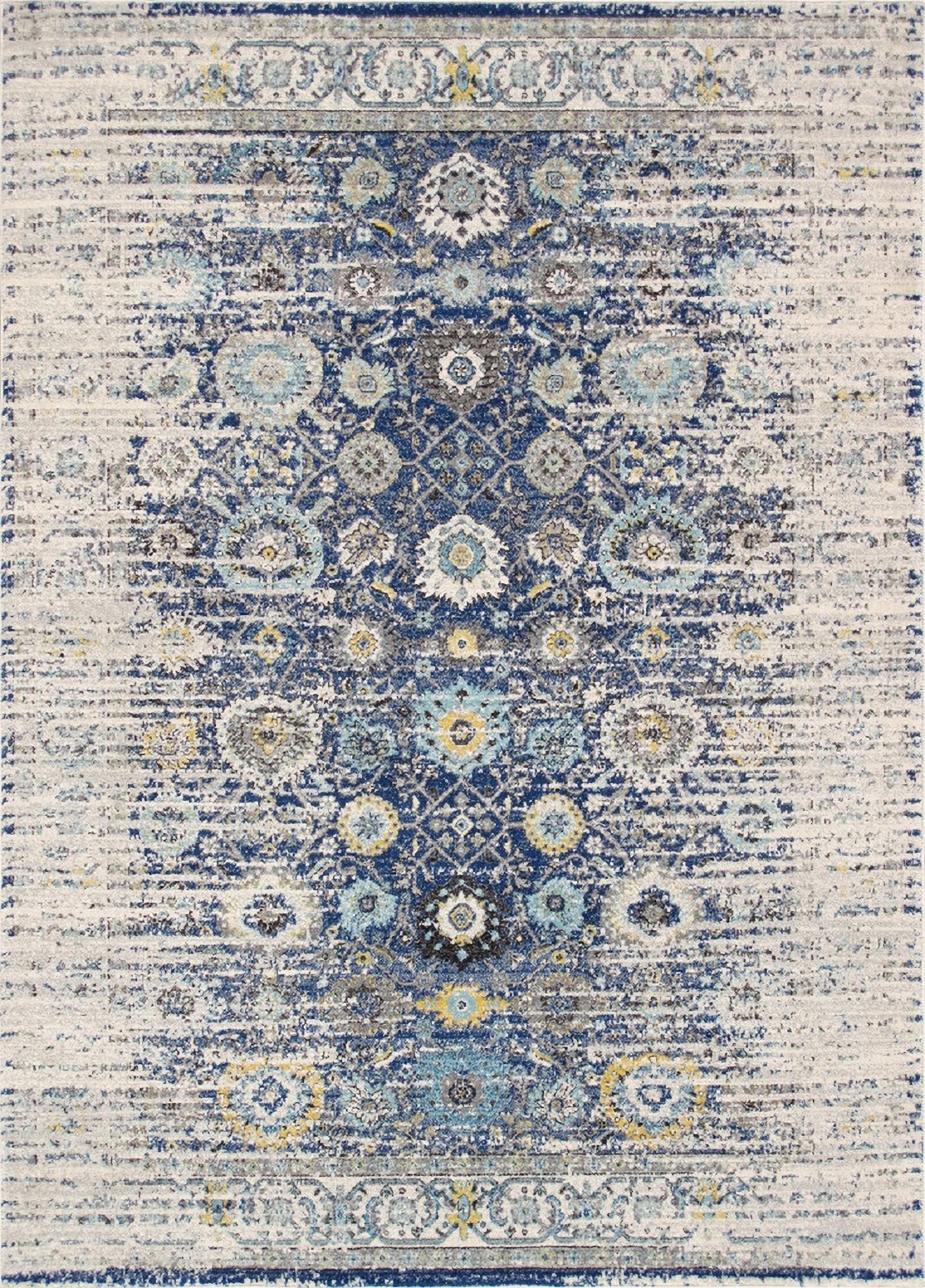 Chelsea Design Power Loom Area Rug- 6' 7" x 9' In Navy and Ivory by ...