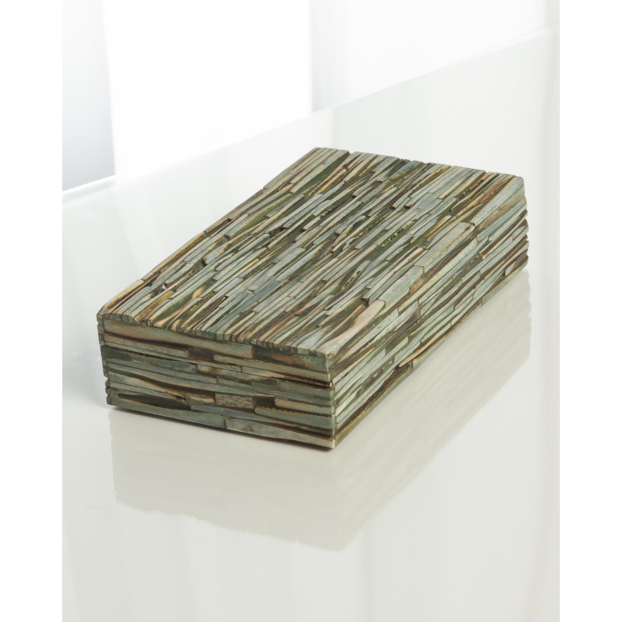 Chiseled Bone Medium Box In Forest by Global Views | 1StopBedrooms