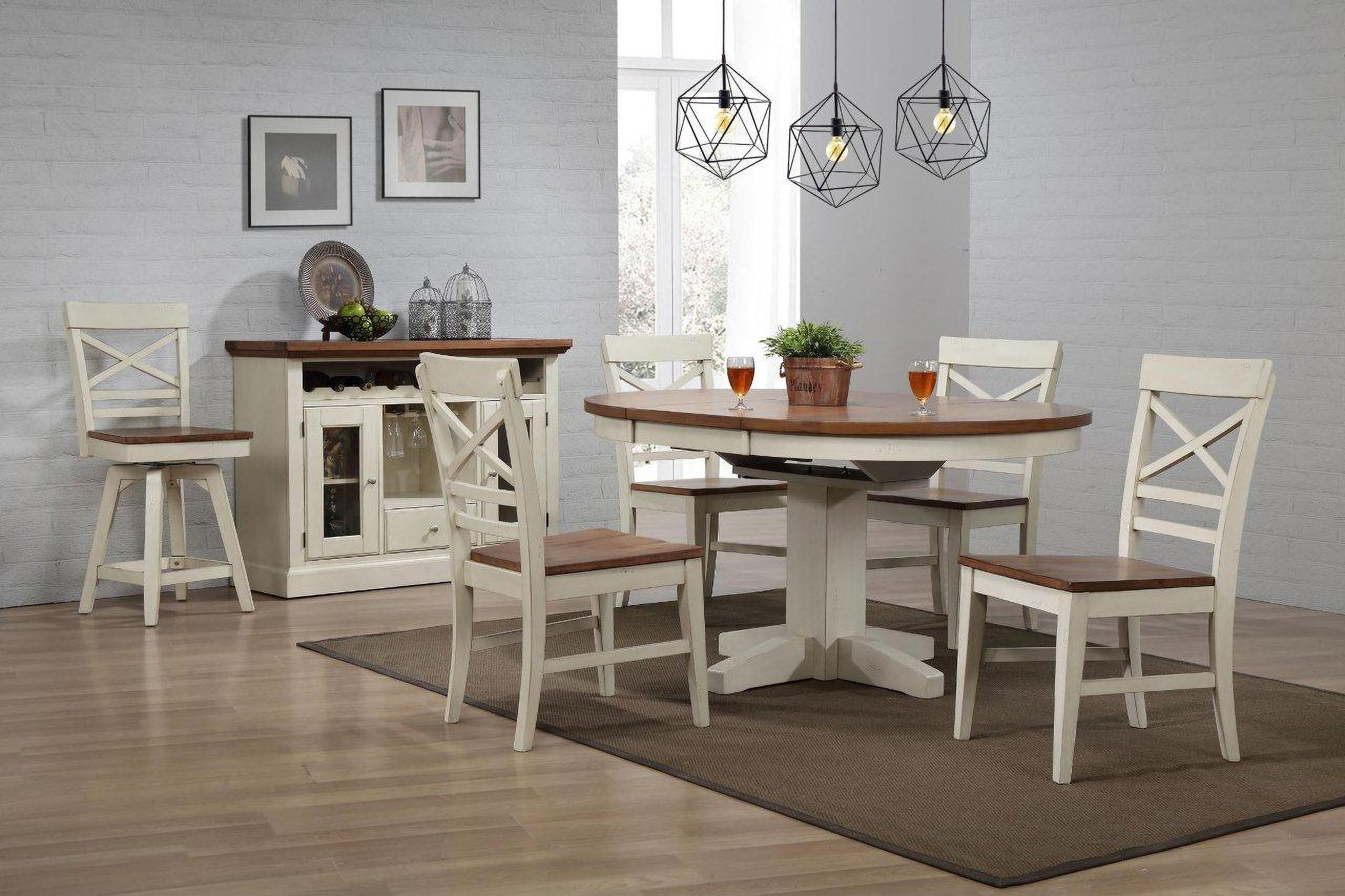 Choices Antique White 42 Inch Extendable Dining Room Set by ECI ...