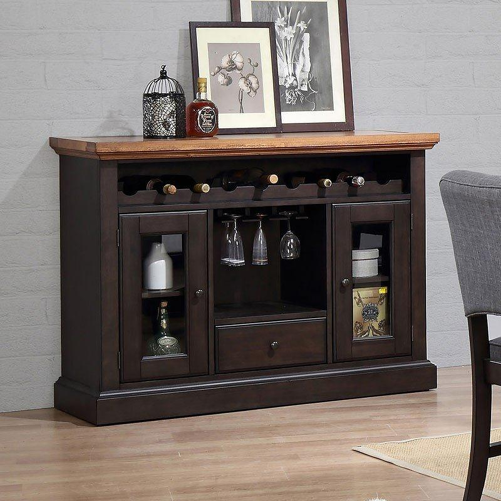 Choices Black Oak Server by ECI | 1StopBedrooms