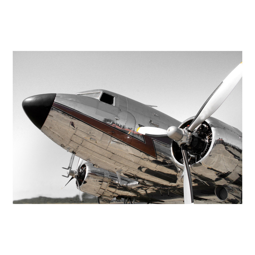Chrome Aircraft Frameless Tempered Glass Wall Art In Silver by Classy ...