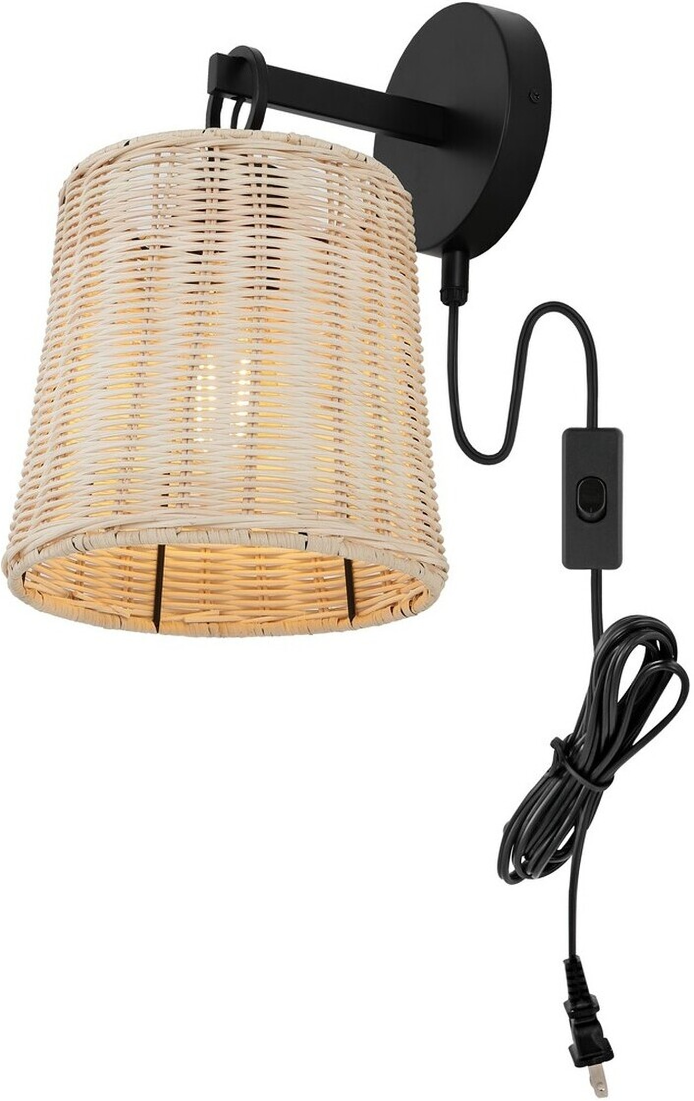 Ciaran 9.5 Inch Natural and Black Wall Sconce Set of 2 by Safavieh ...