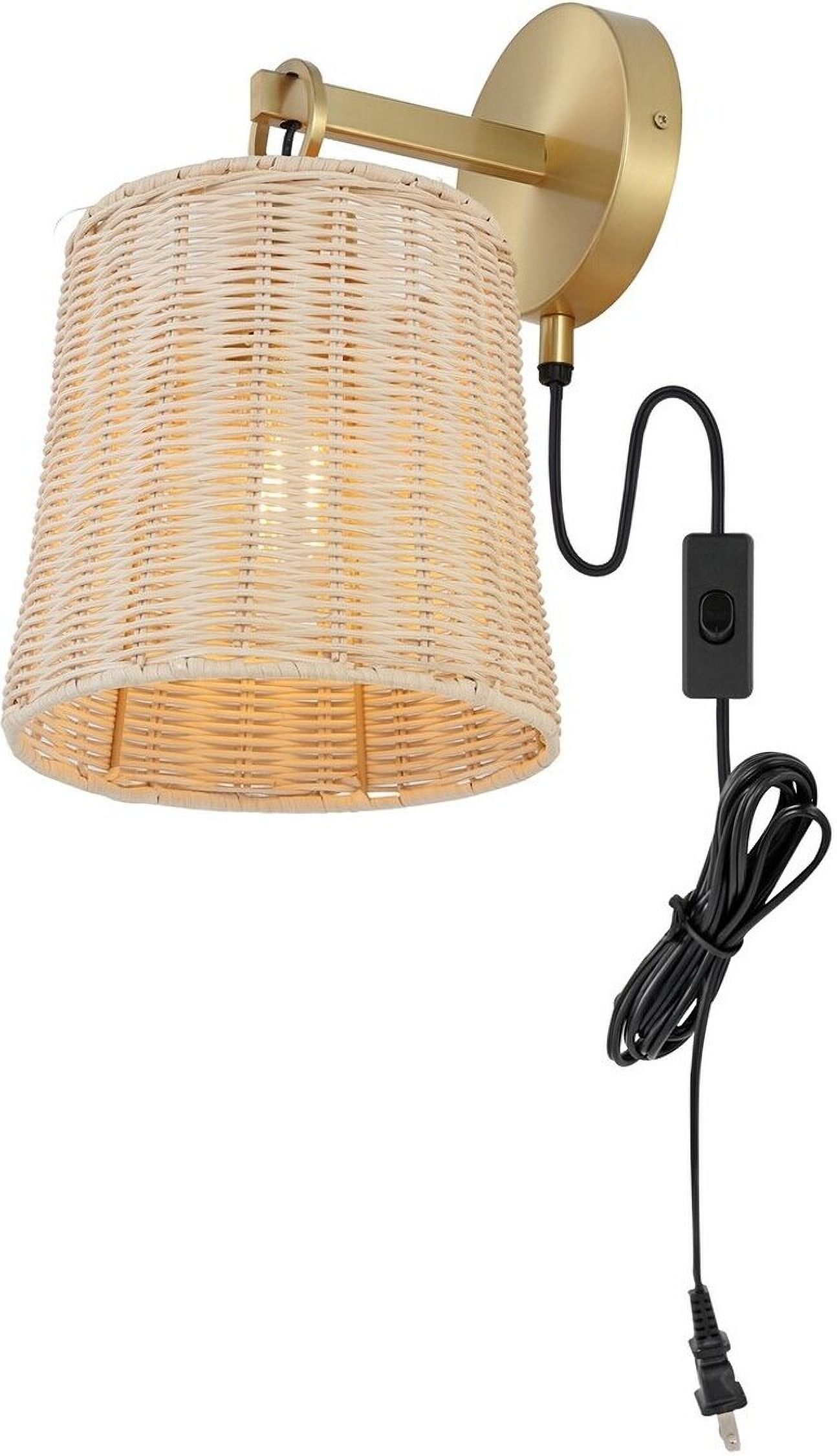 Ciaran 9.5 Inch Natural and Brass Wall Sconce Set of 2 by Safavieh ...