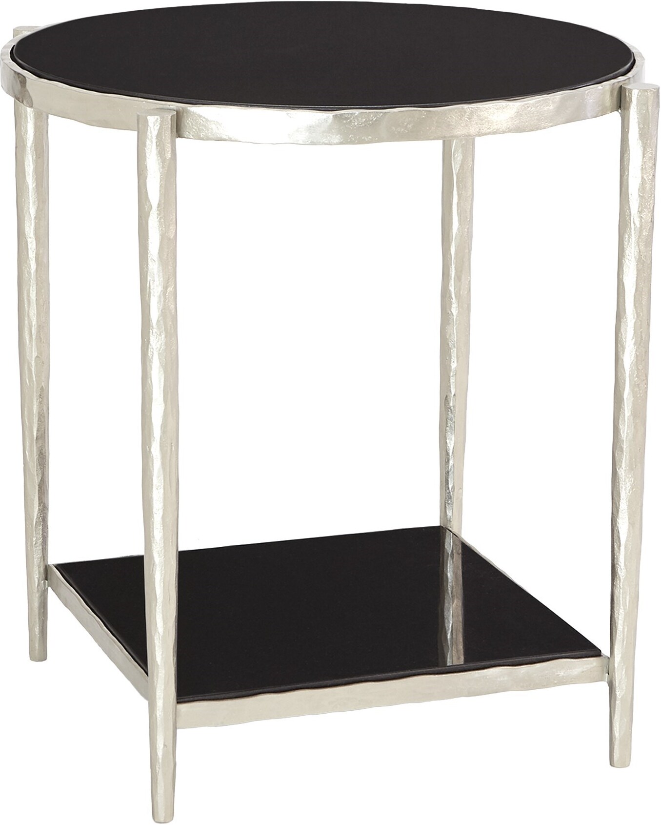 Circle Square Side Table In Nickel With Black Granite by Global Views ...
