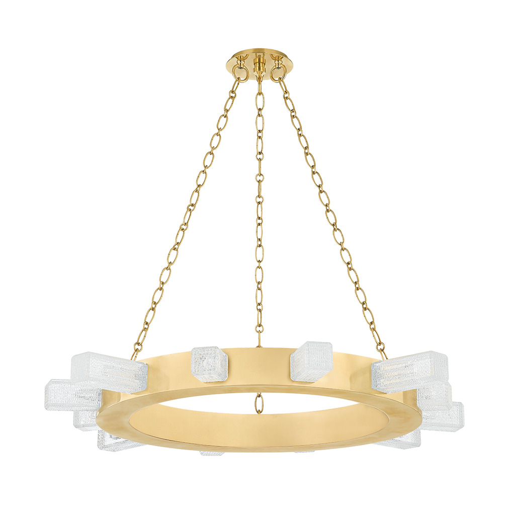 Citrine Chandelier In Vintage Brass by Hudson Valley Lighting ...