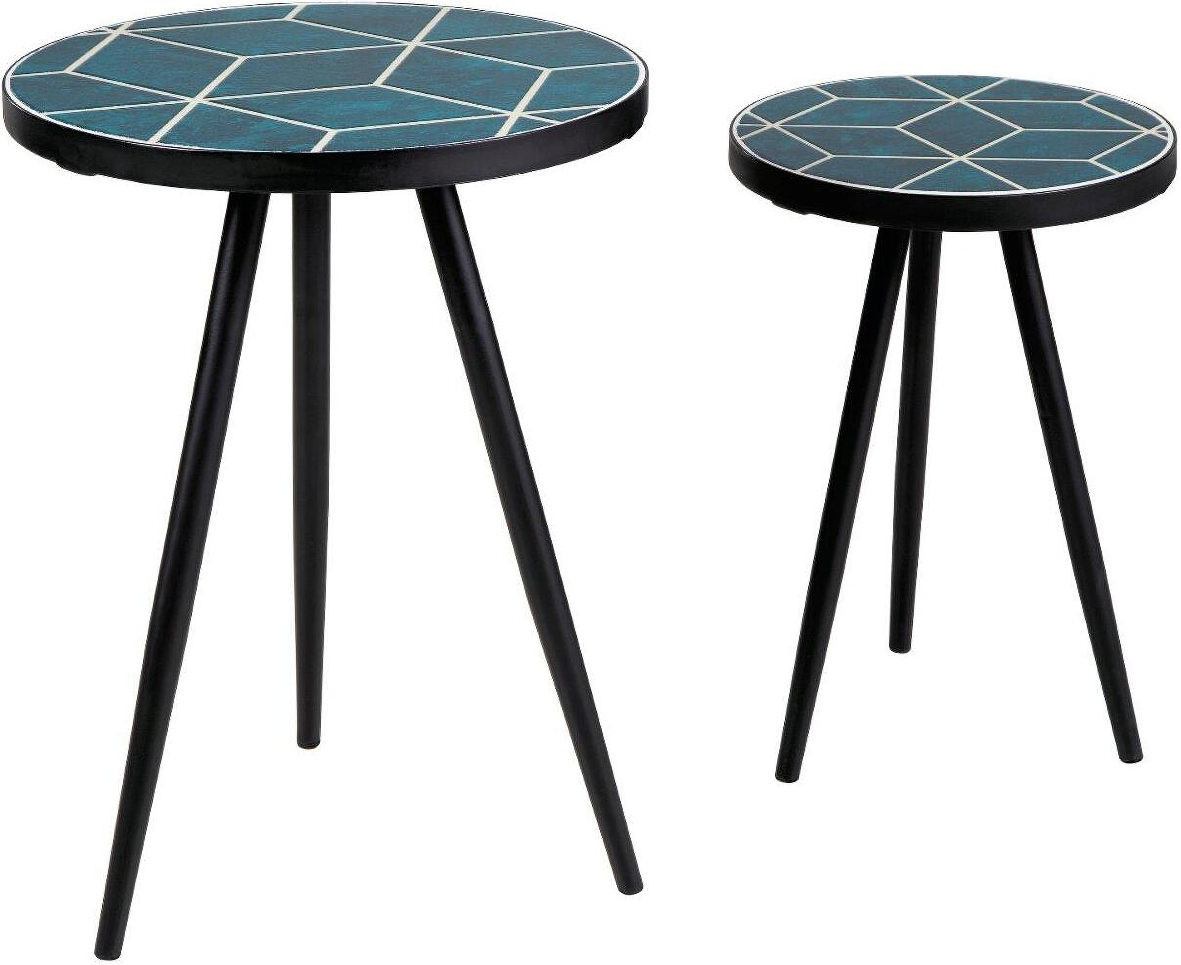Clairbelle Teal Glaze Accent Table Set Of 2 by Ashley Furniture ...