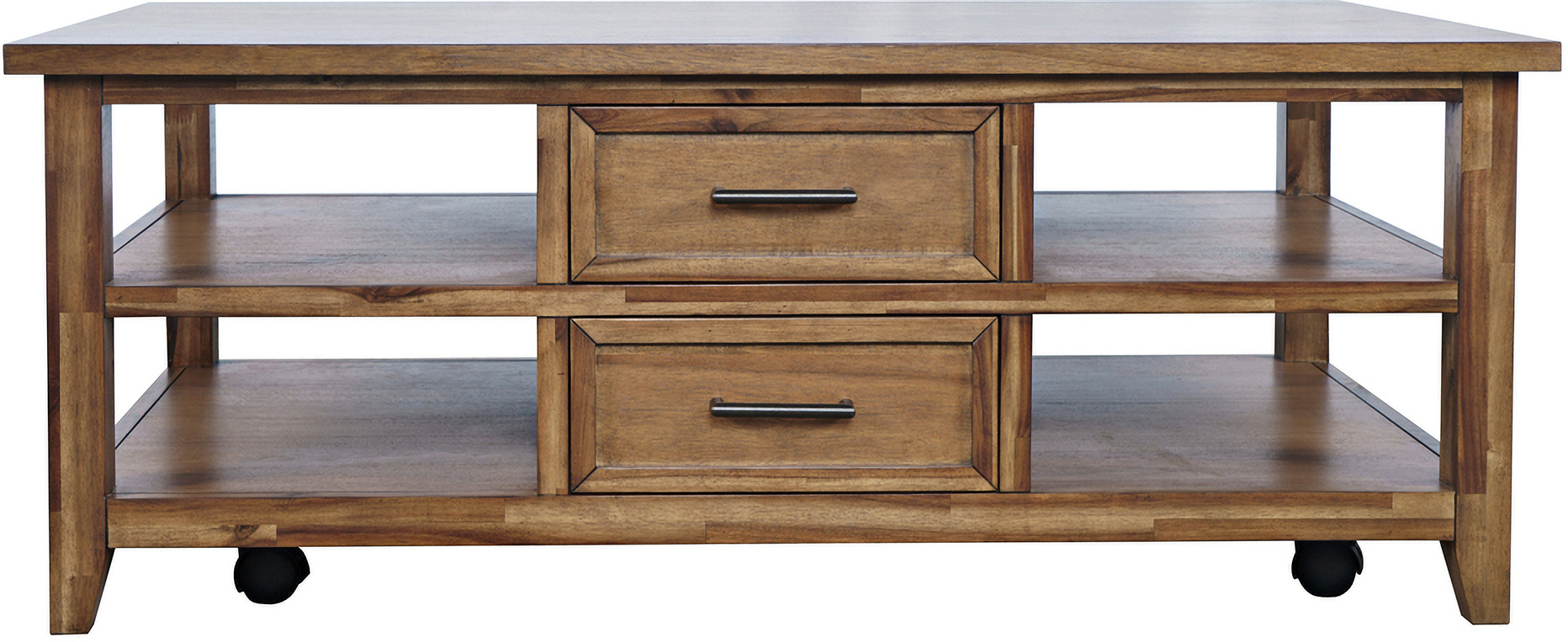 Claremont 48 Inch Coffee Table with Wheels In Brown by Jofran ...