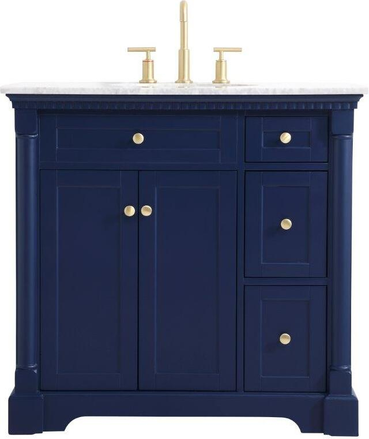 Clarence 36 Inch Single Bathroom Vanity In Blue by Elegant Lighting ...