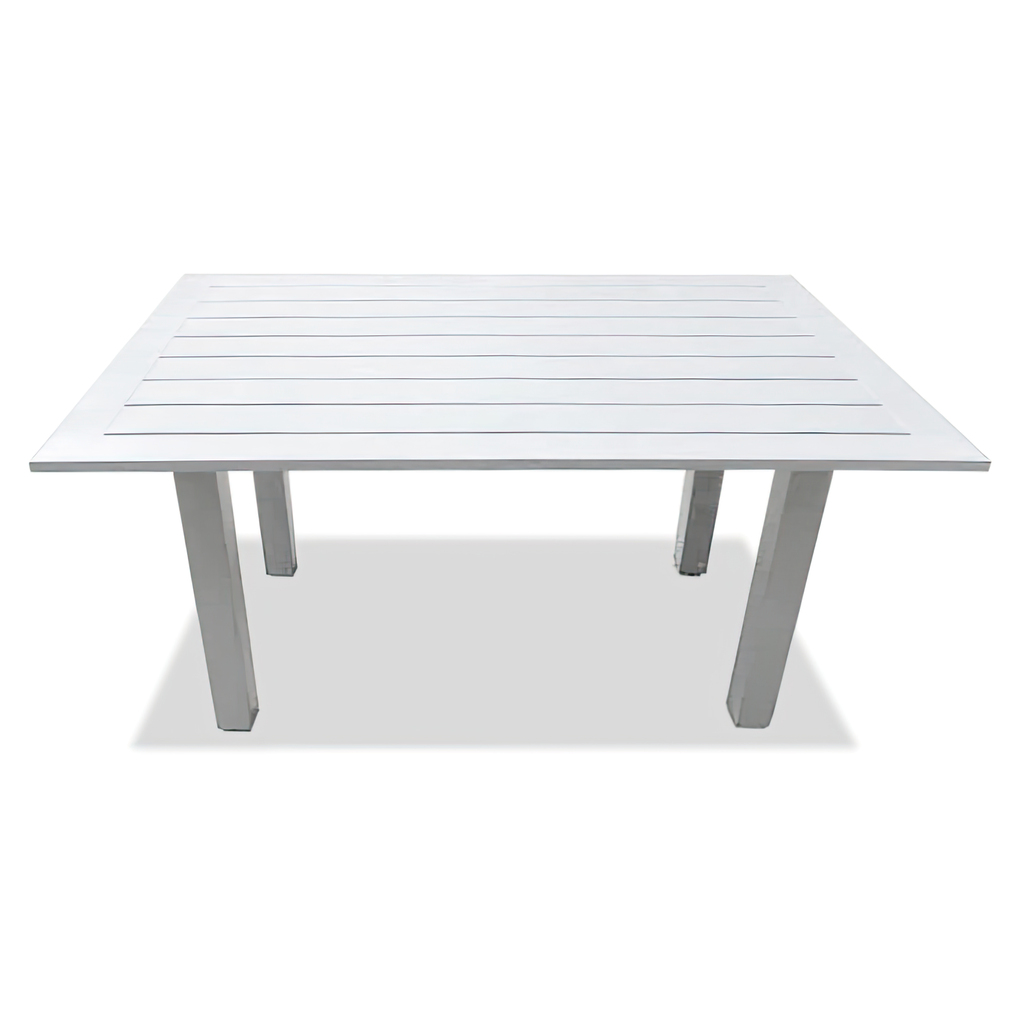 Classic Aluminum Rectangular Chat Table In White by Harmonia Living ...