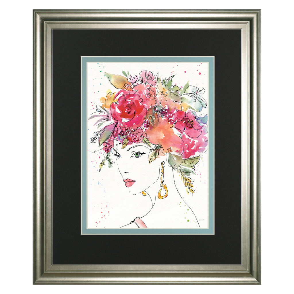 Classy Art Floral Crown Muse Wall Art - Double Mat In Multi by Classy ...