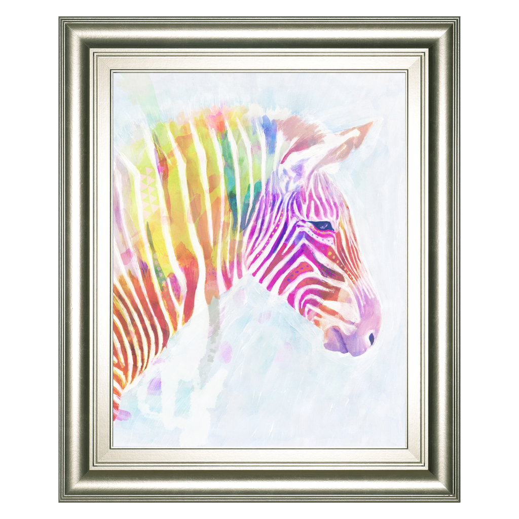 Classy Art Fluorescent Zebra II Wall Art In Multi by Classy Living ...