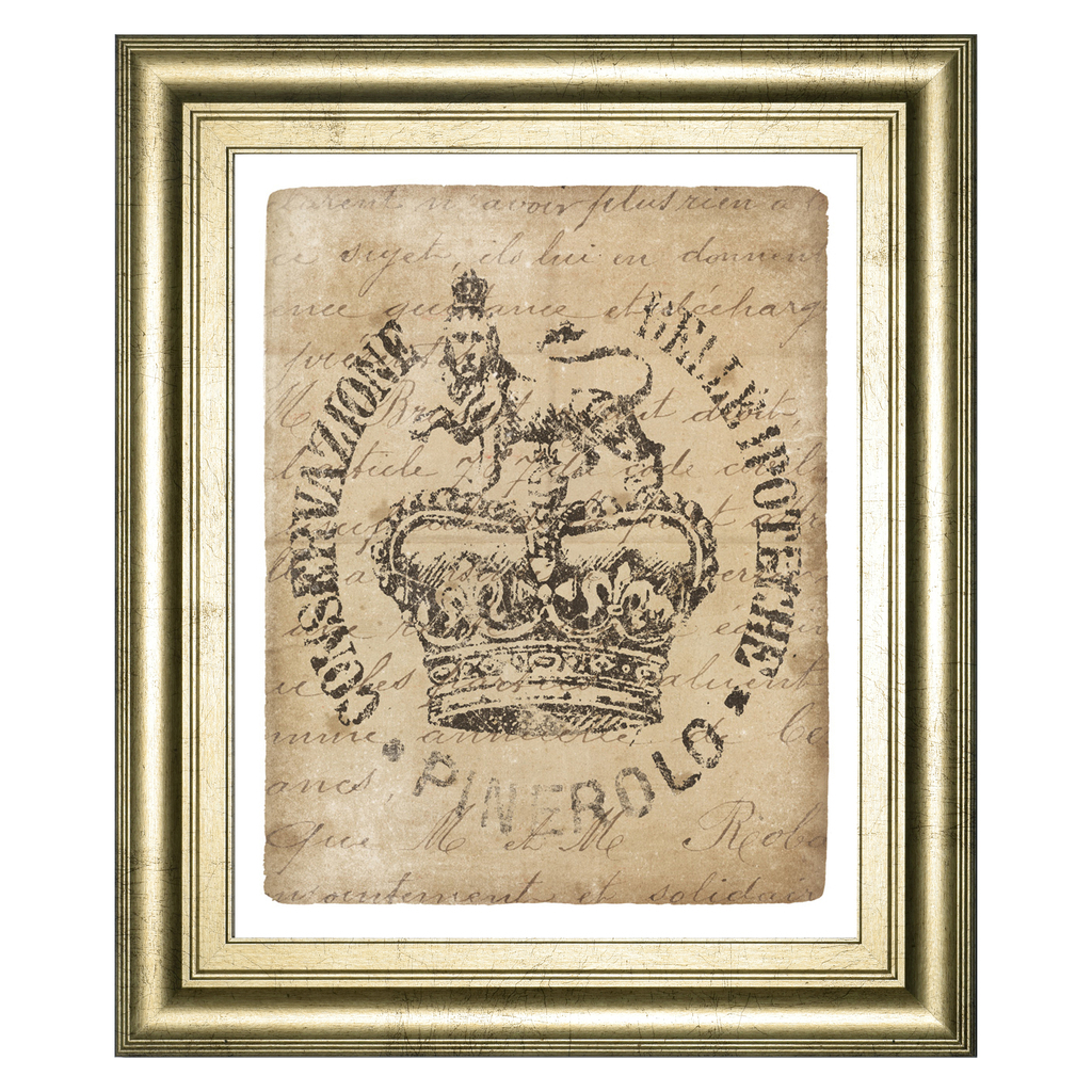 Classy Art Regal Seal Wall Art In Gold and Beige by Classy Living ...