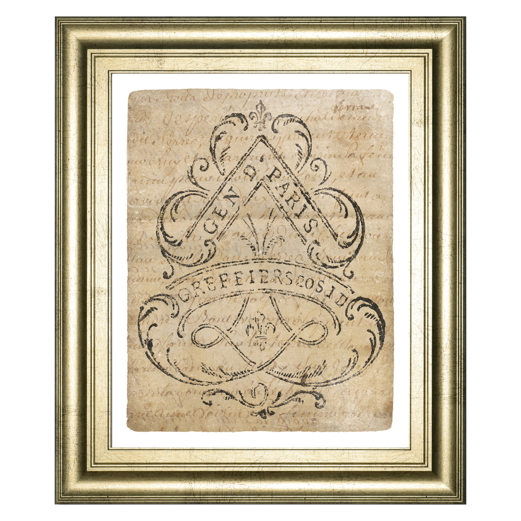 Classy Art Vintage Crest Wall Art In Beige by Classy Living | 1StopBedrooms