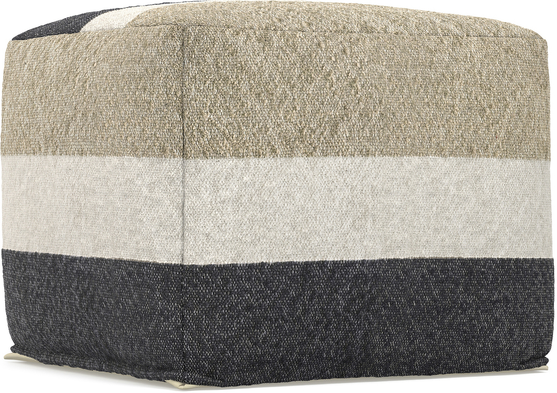 Claudette Square Pouf In Multicolor by Simpli Home | 1StopBedrooms