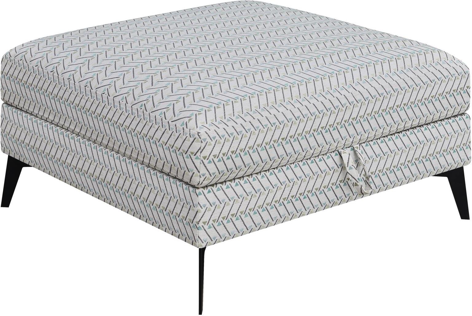 Clint Upholstered Ottoman with Tapered Legs Multi-color by Coaster ...