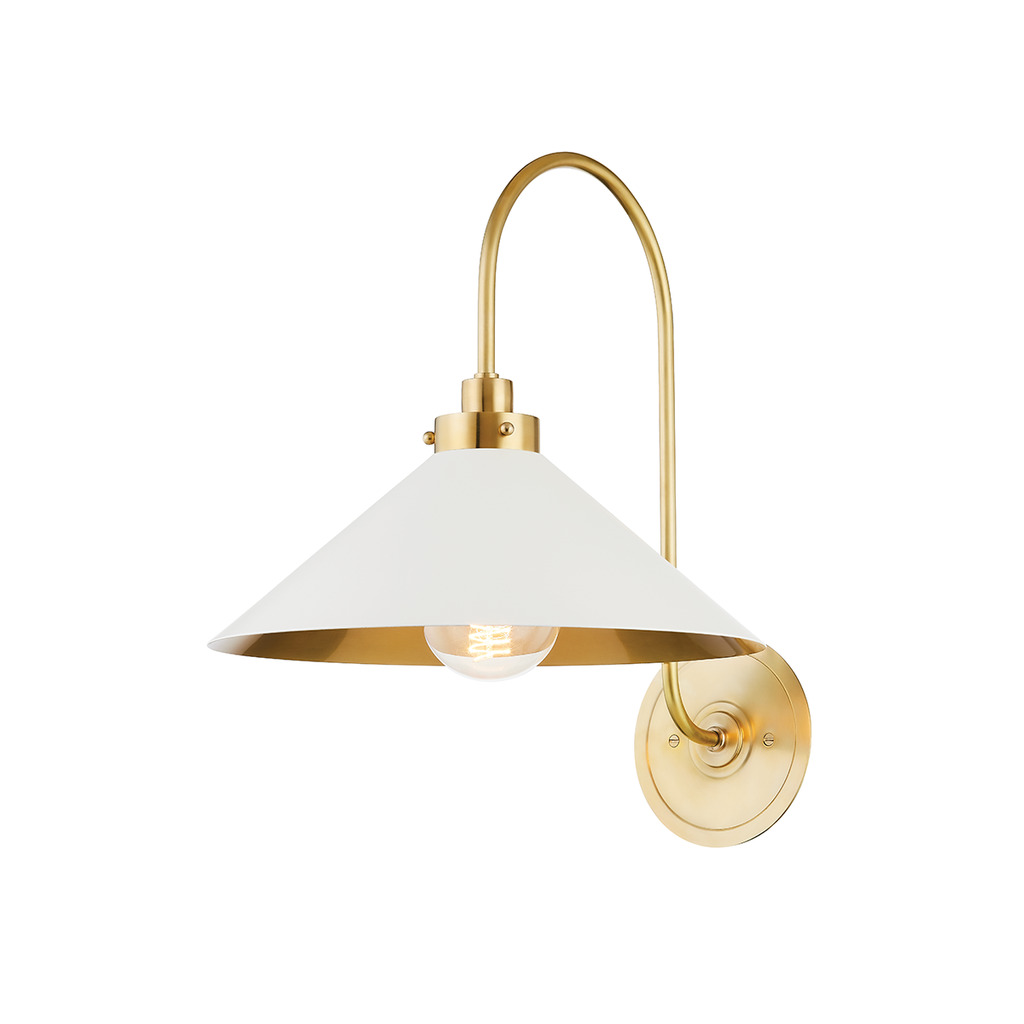 Clivedon 12 x 16 Inch Wall Sconce In Aged Brass and White by Hudson ...