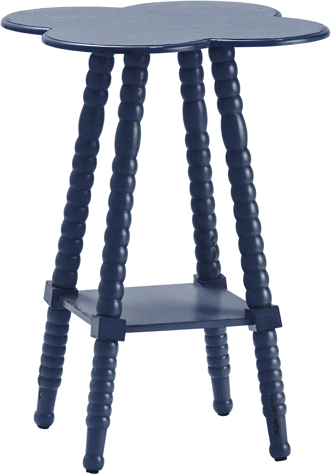 Clover Shaped Fir Wood Accent Table In Blue and Navy by Crestview ...