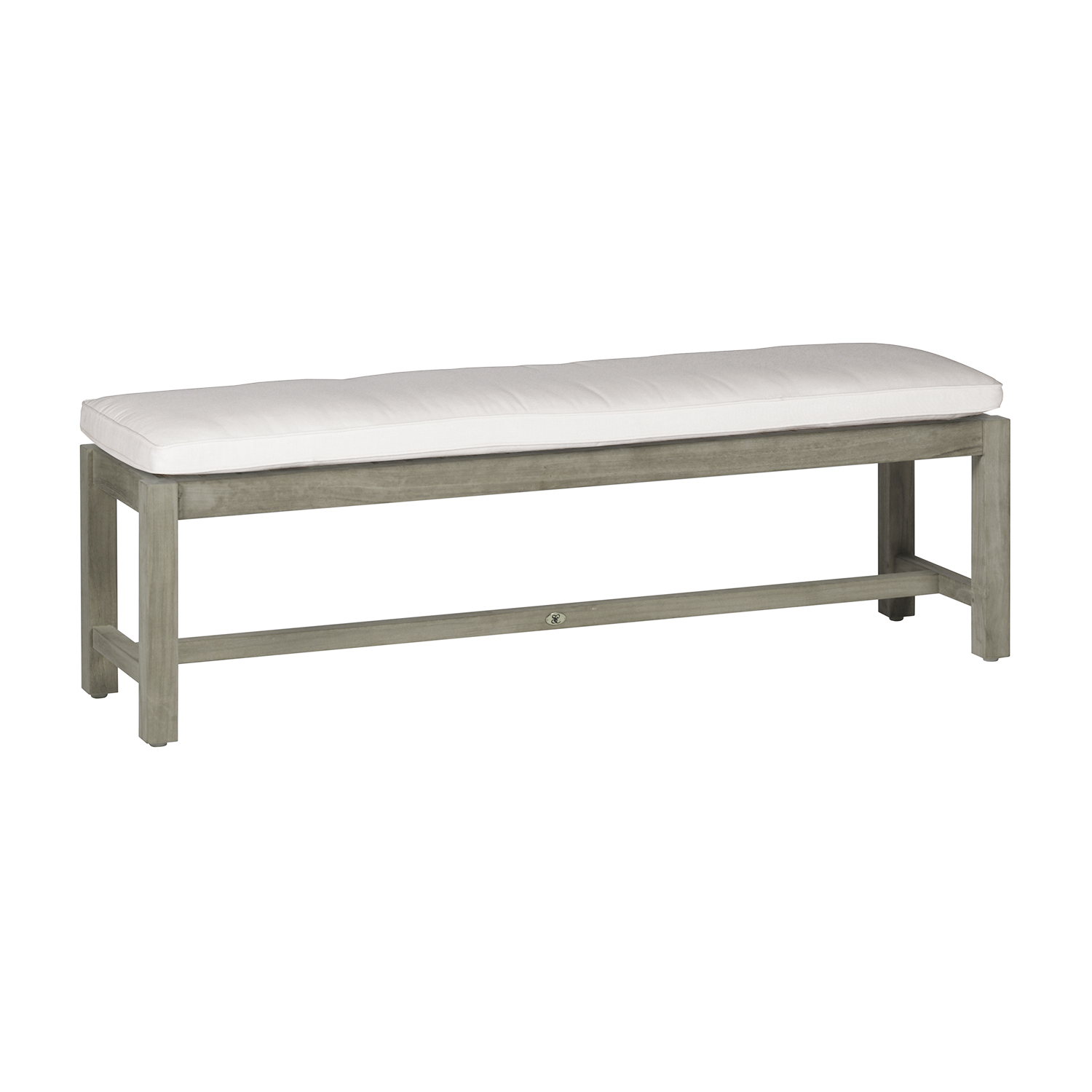 Club Teak Backless Bench In Cabana Stripe Fossil by Summer Classics | 1StopBedrooms