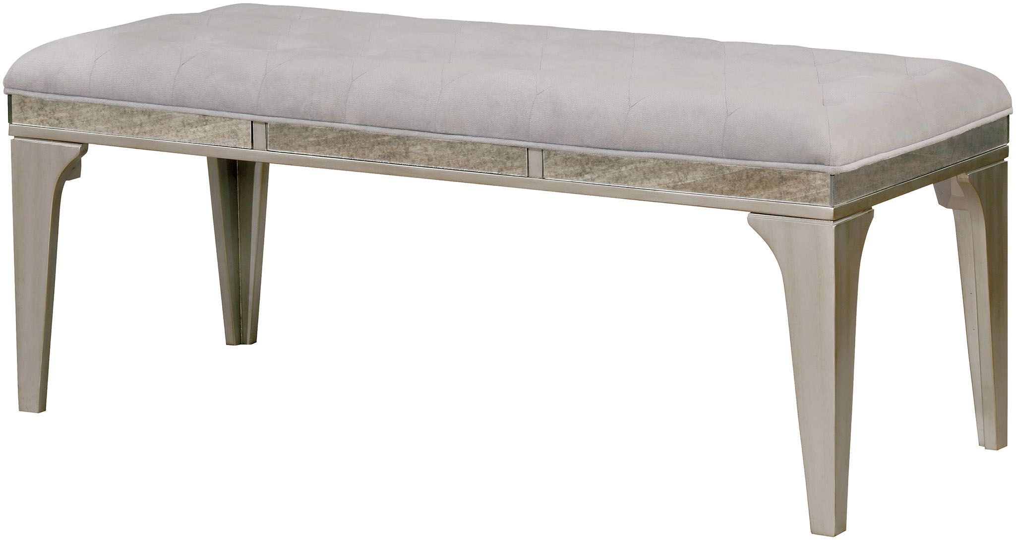 Diocles Silver and Light Gray Bench by Furniture of America | 1StopBedrooms