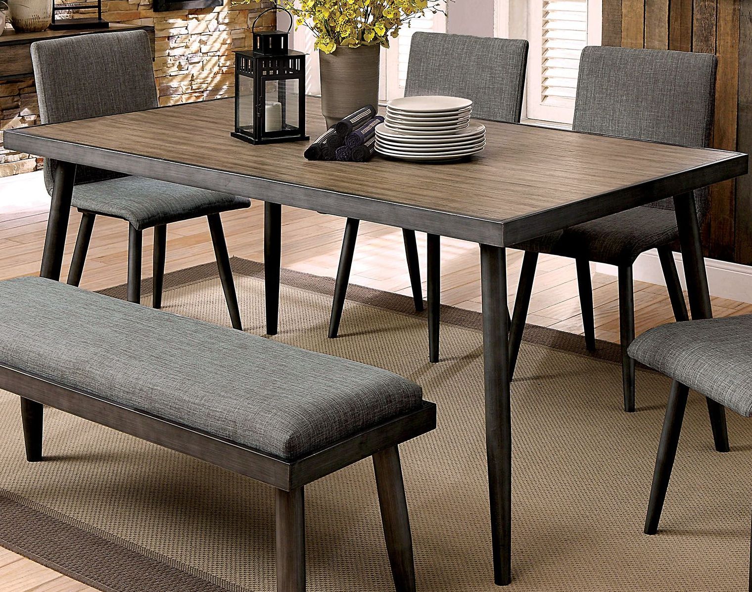 Vilhelm I Gray Rectangular Dining Table by Furniture of America ...