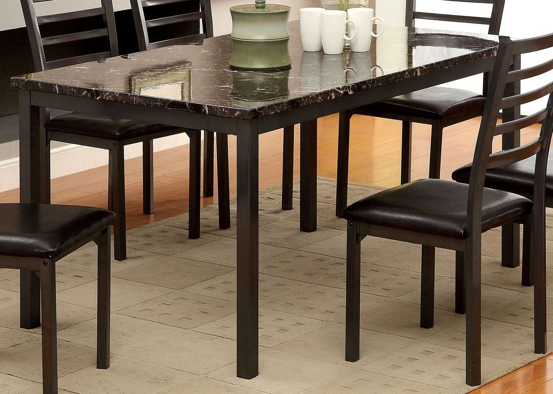 Colman 60 Faux Marble Top Rectangular Leg Dining Table by Furniture of ...
