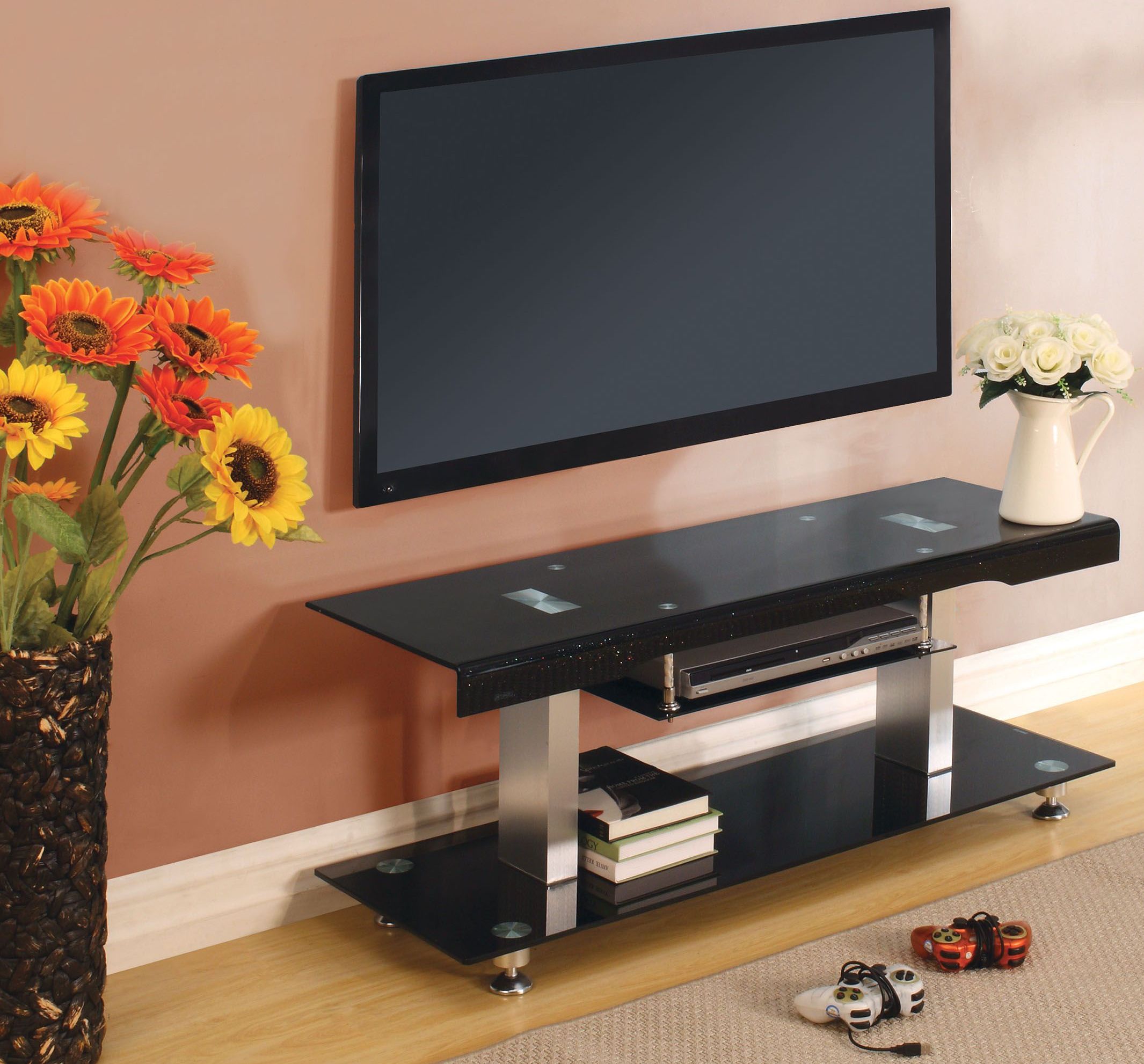 Dietrich Black 60" TV Console by Furniture of America | 1StopBedrooms