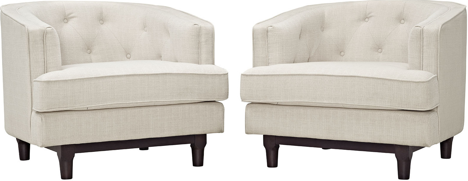 Coast Beige Arm Chairs Set of 2 by Modway | 1StopBedrooms
