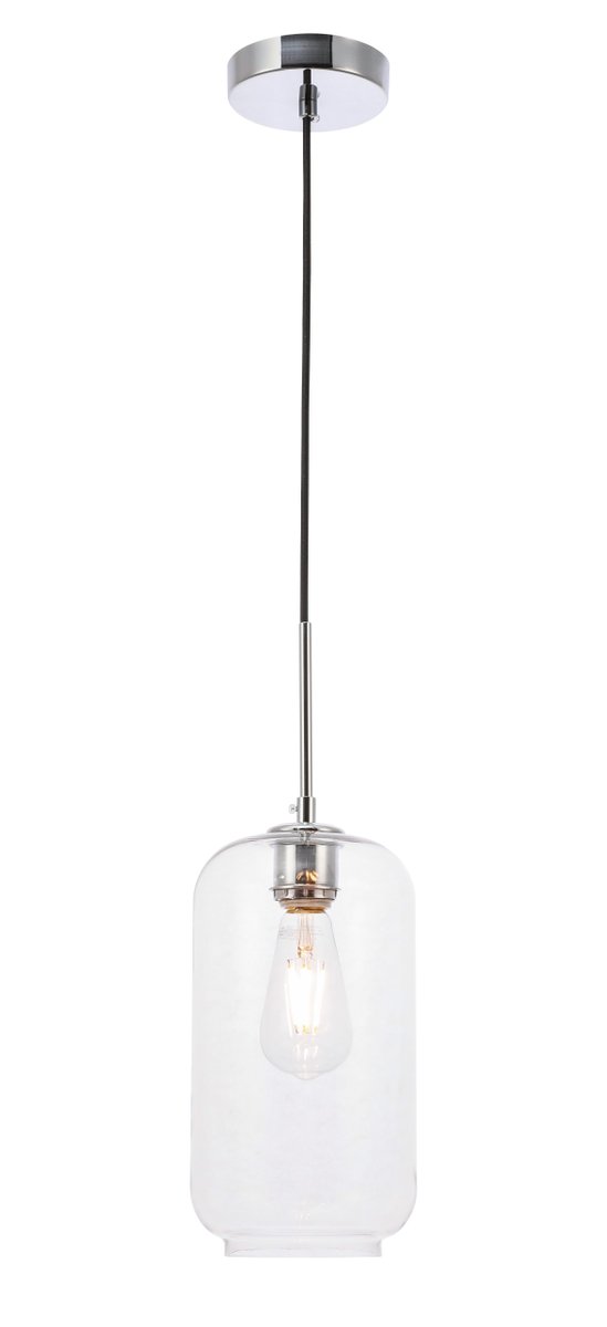 Collier 1 Light Chrome And Clear Glass Pendant LD2276C by Elegant ...