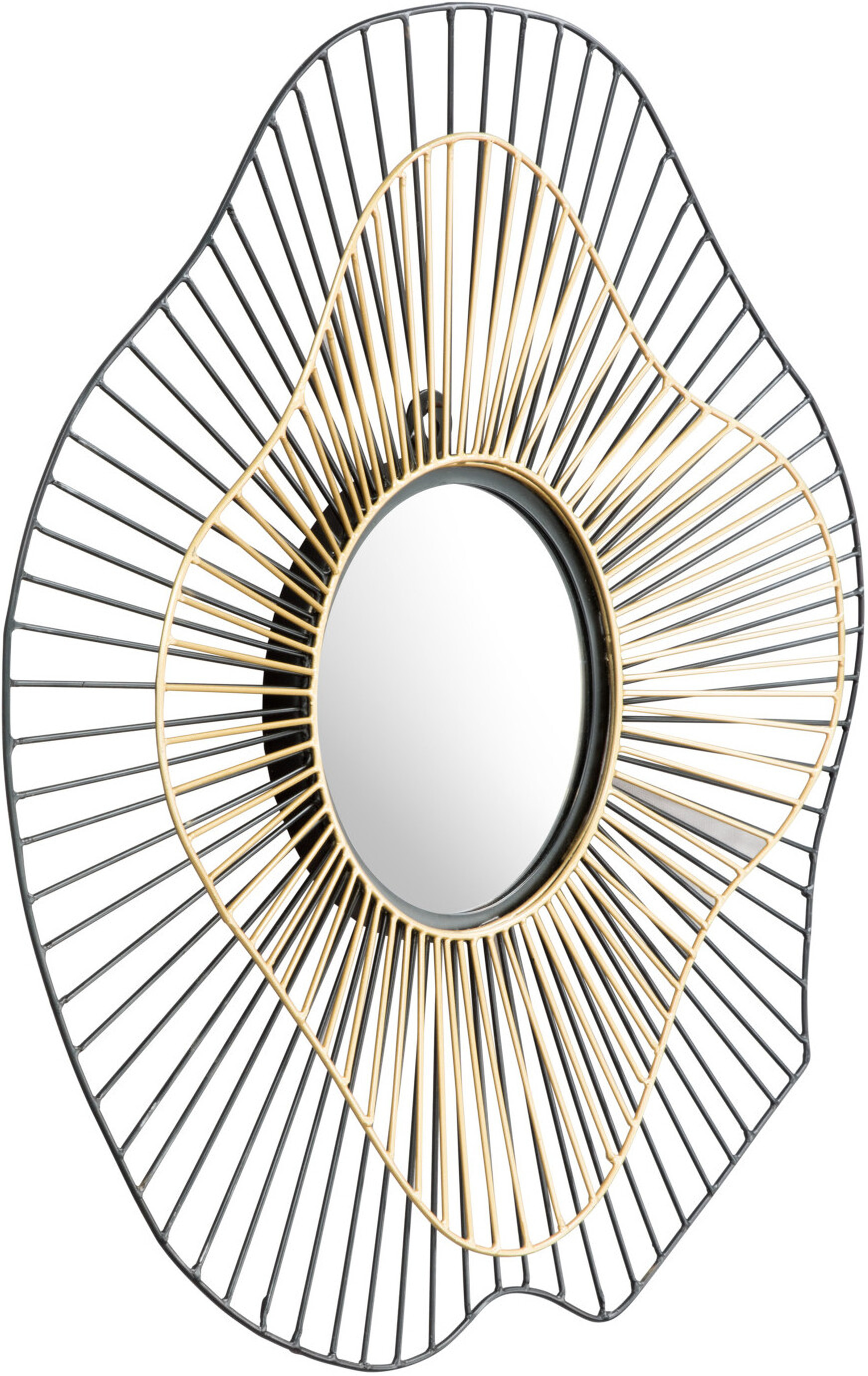 Comet Round Mirror In Black and Gold by Zuo Modern | 1StopBedrooms