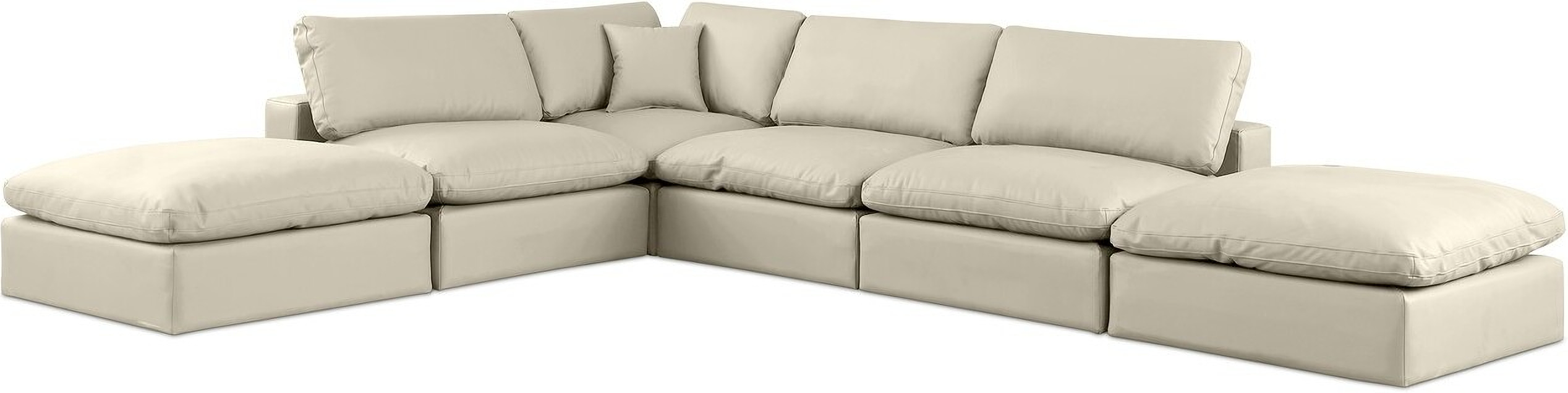Comfy Vegan Leather Modular Sectional In Cream by Meridian | 1StopBedrooms