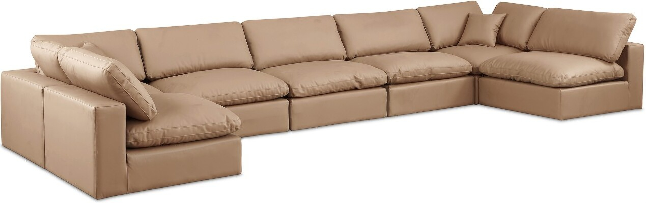 Comfy Vegan Leather Modular Sectional In Tan by Meridian | 1StopBedrooms