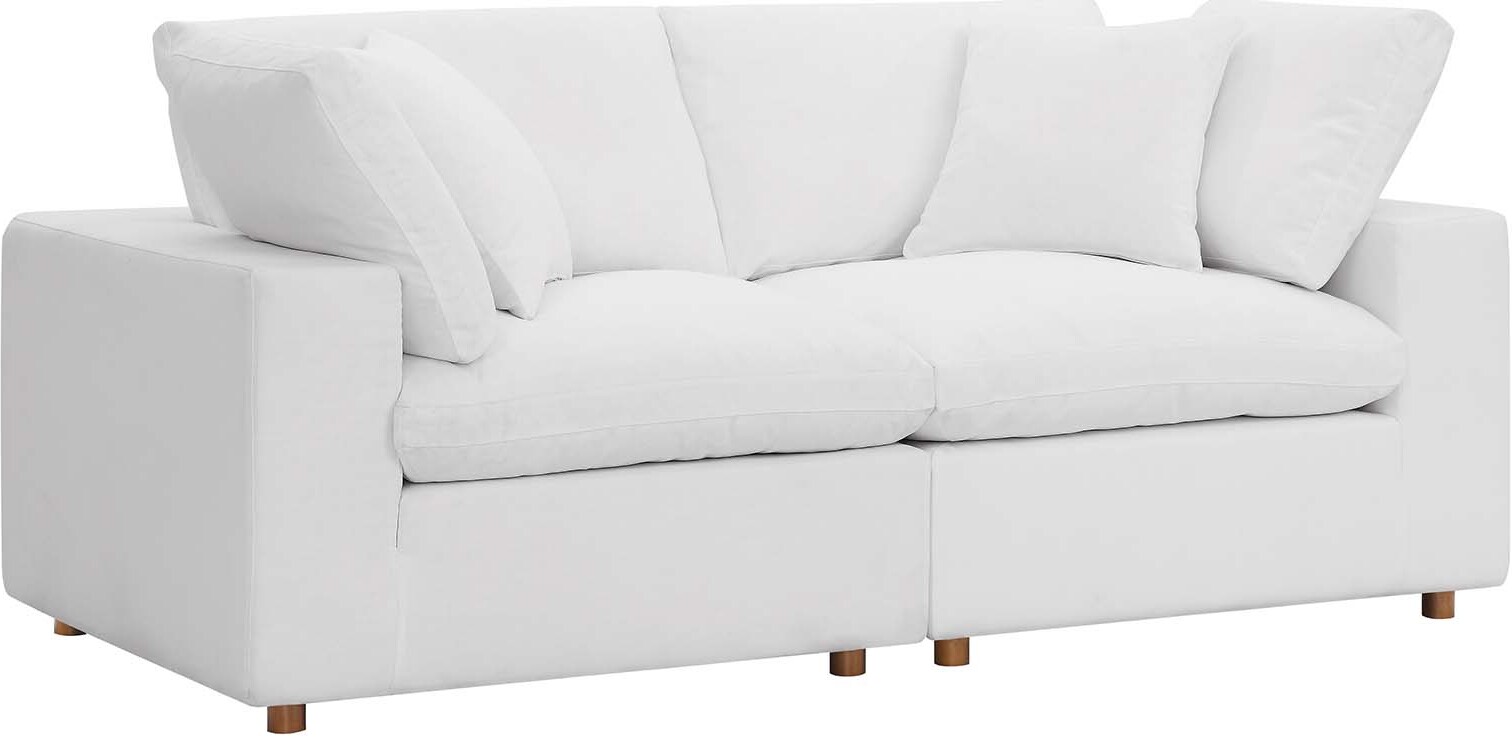 Commix Down Filled Overstuffed 2 Piece Sectional Sofa Set In White by Modway | 1StopBedrooms
