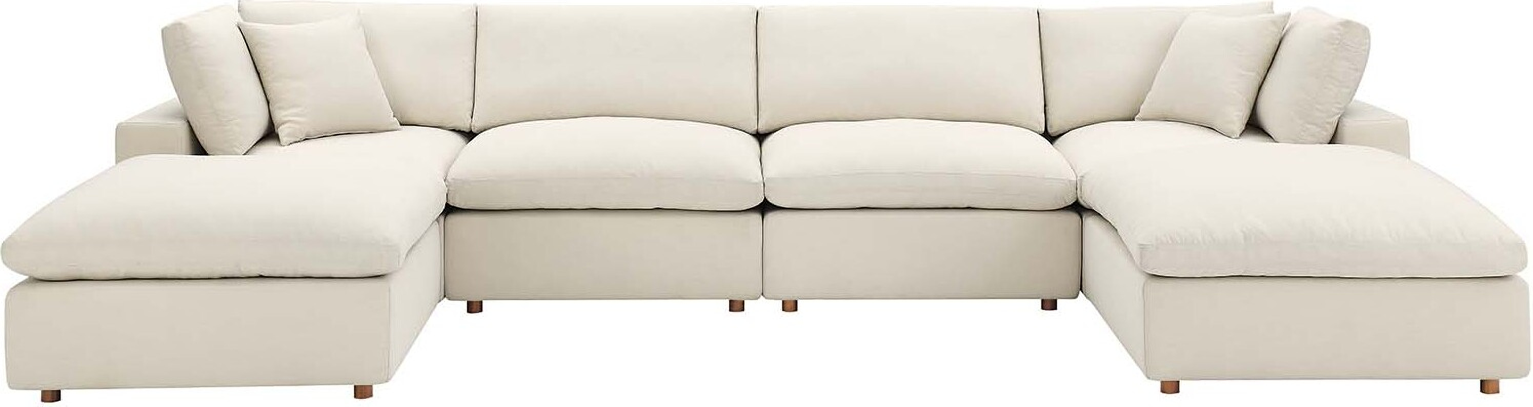 Commix Down Filled Overstuffed 6-Piece Sectional Sofa In Light Beige ...