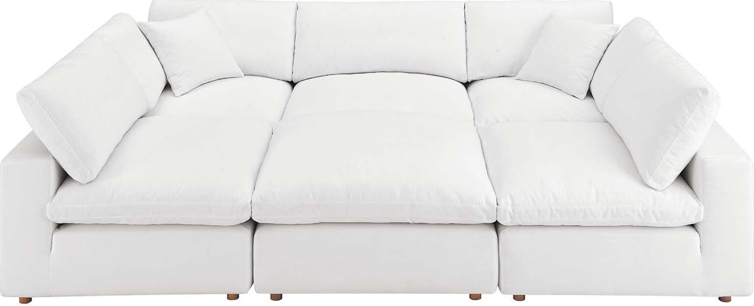 Commix Down Filled Overstuffed 6-Piece Sectional Sofa In White EEI-5761 ...
