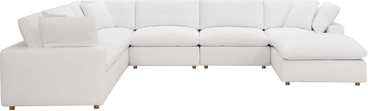 Commix Down Filled Overstuffed 7-Piece Sectional Sofa In White by ...