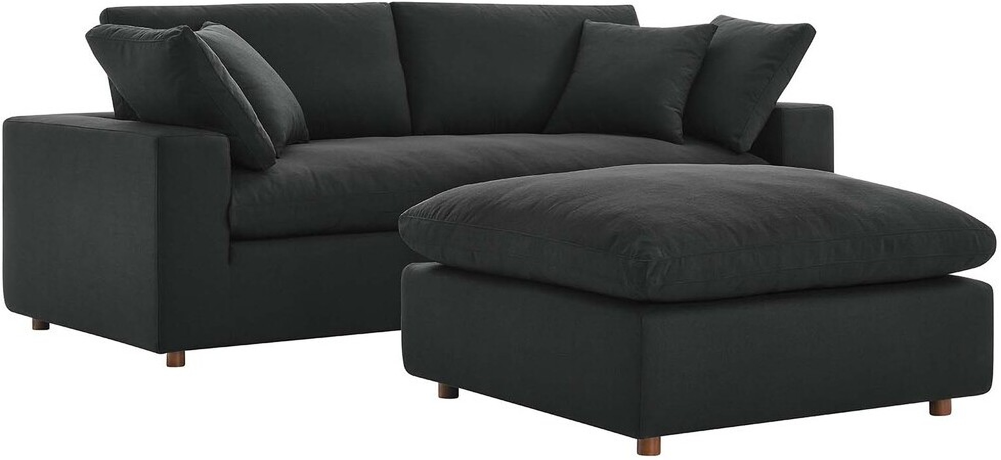 Commix Down Filled Overstuffed Sectional Sofa In Black by Modway ...